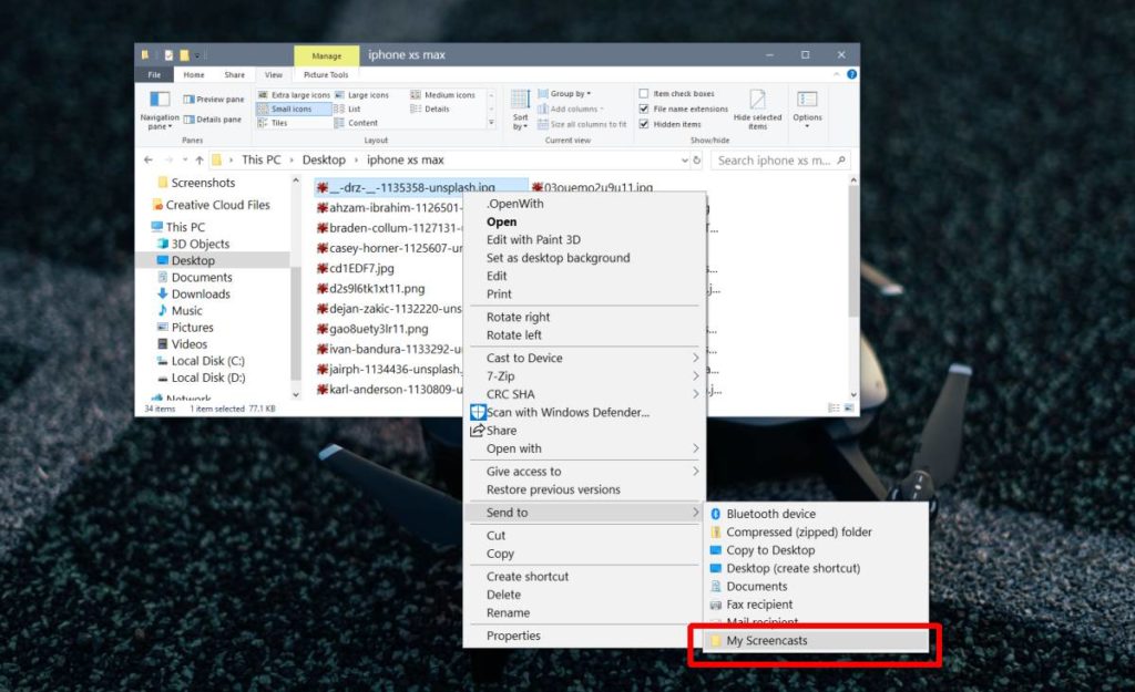 How to use the Context Menu to copy/move files to a folder on Windows 10