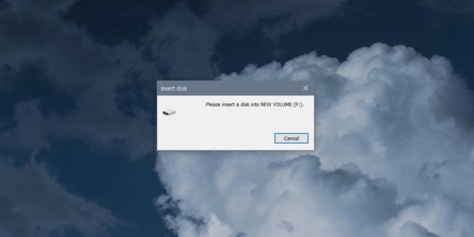How to fix "Please insert a disk into NEW VOLUME" on Windows 10