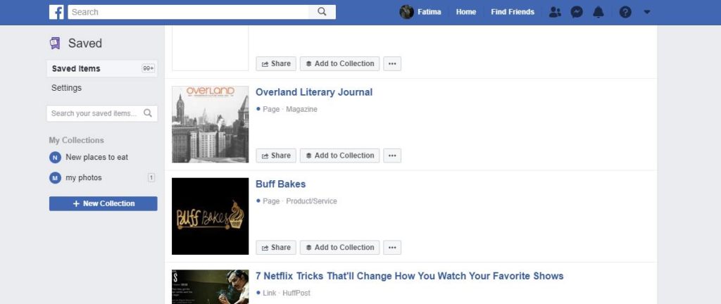 How to create and share collections on Facebook