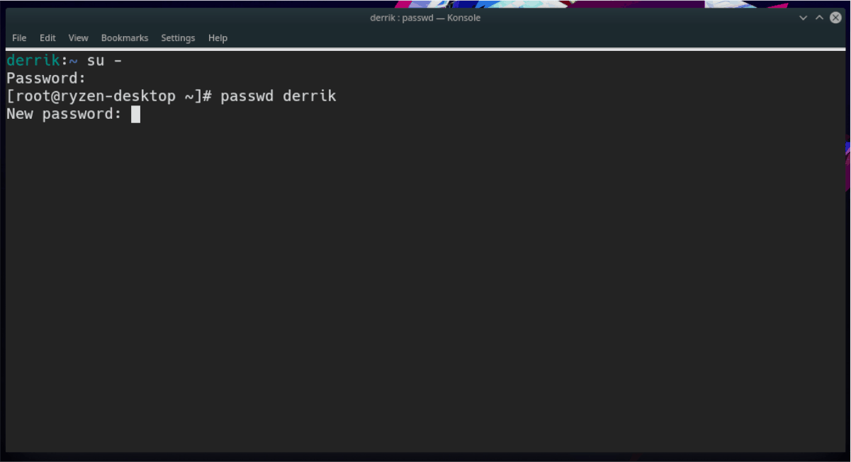 How to change user information on Linux