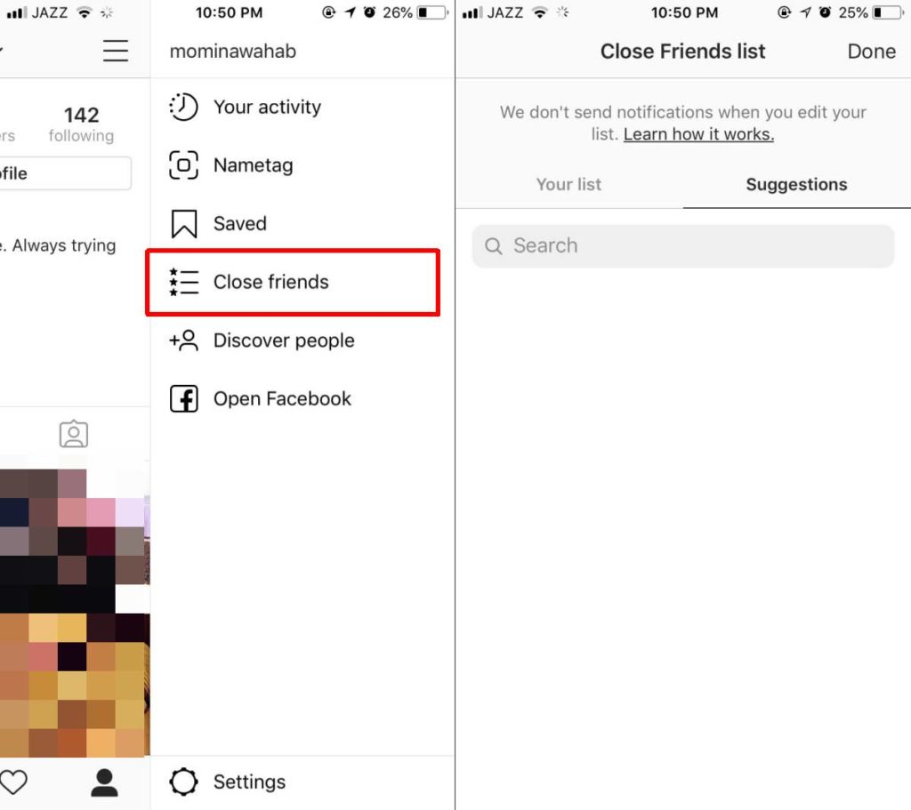 How to create a close friends list on Instagram