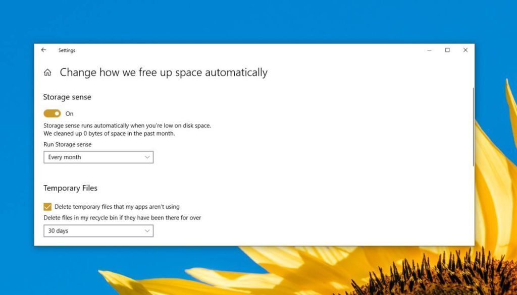 How to automatically clean the Temp folder on Windows 10
