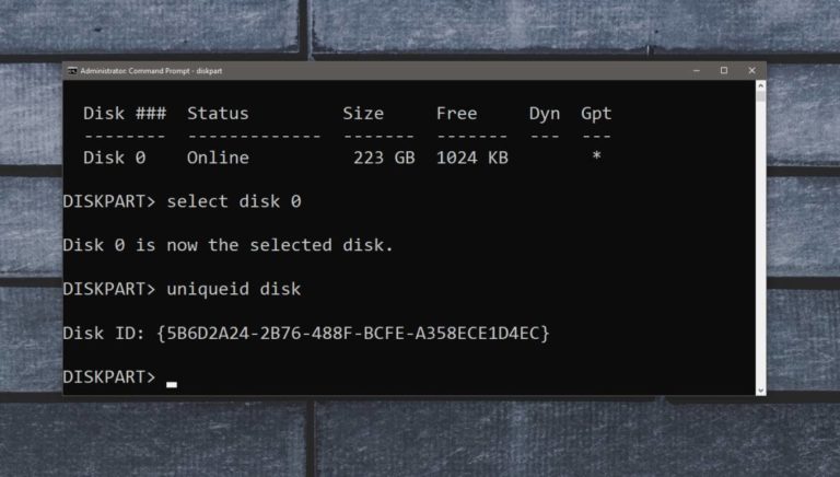 How to find the disk and volume GUID on Windows 10