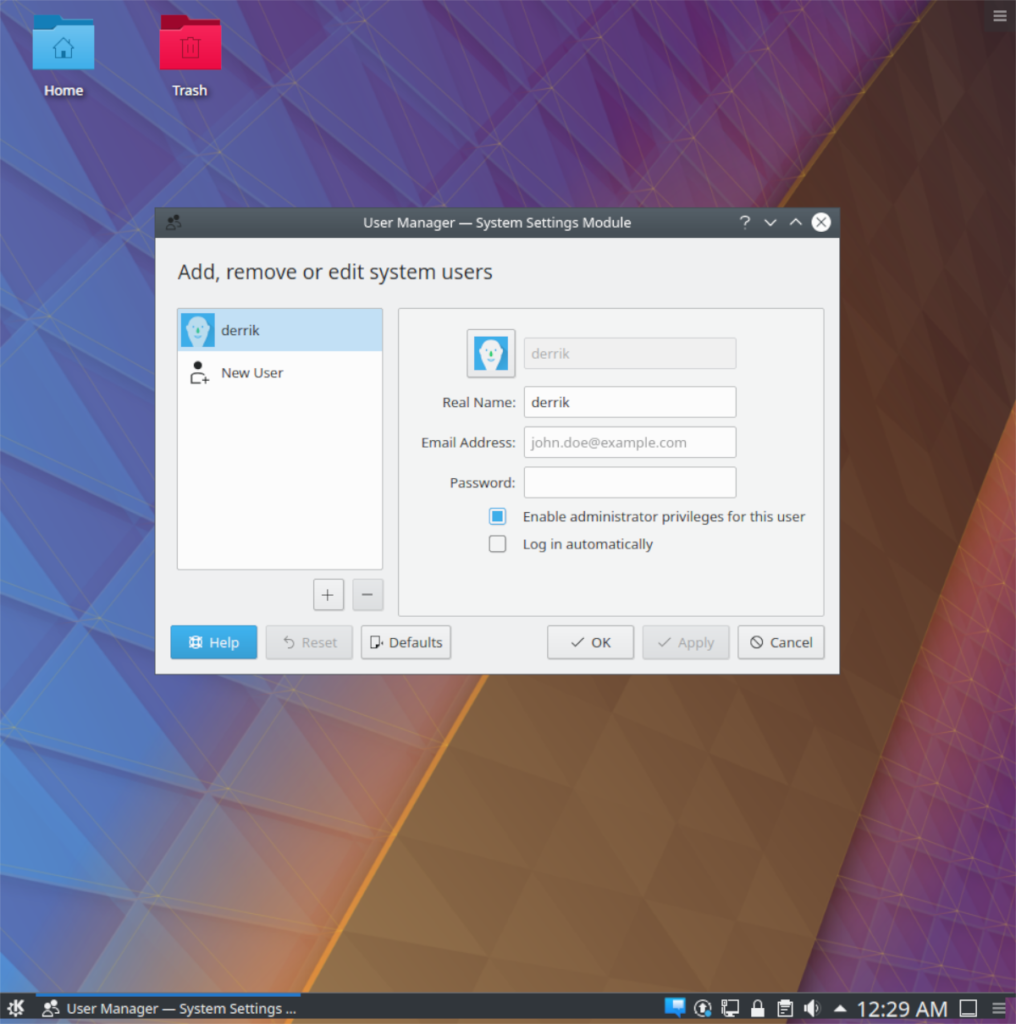 How to change user information on Linux