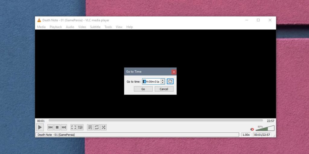 How to jump to a time in a video in VLC Player on Windows 10