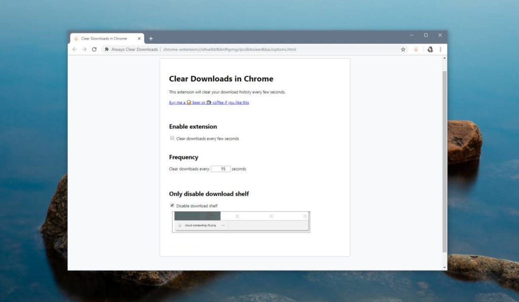 How to disable the Downloads bar in Chrome
