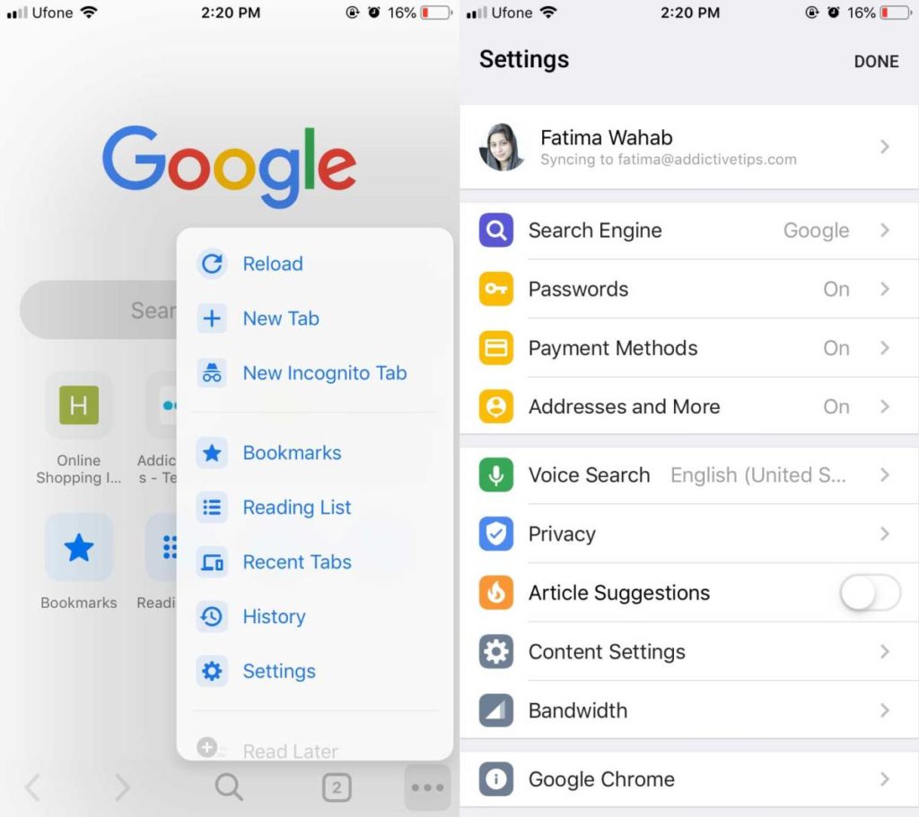 How to add a search engine in Chrome for iOS