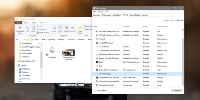 How to open a file on Start up on Windows 10