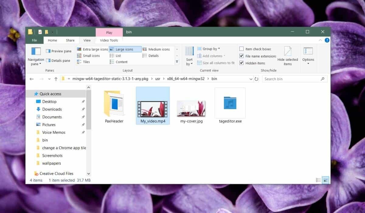 How to set the thumbnail image for a video on Windows 10