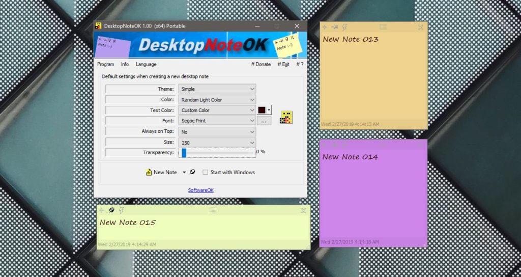 How to get simple sticky notes on the desktop on Windows 10