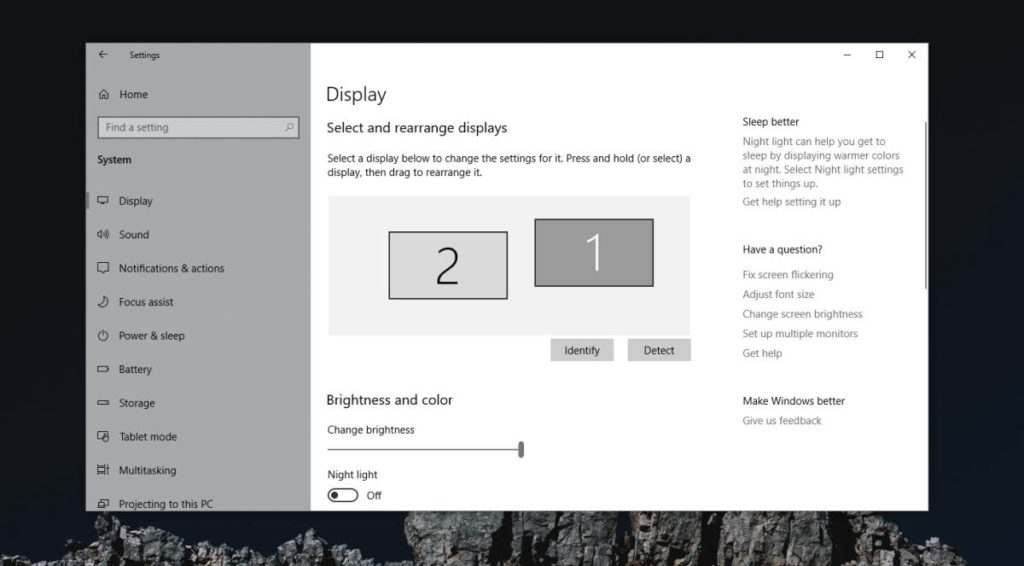 How to set display order on Windows 10