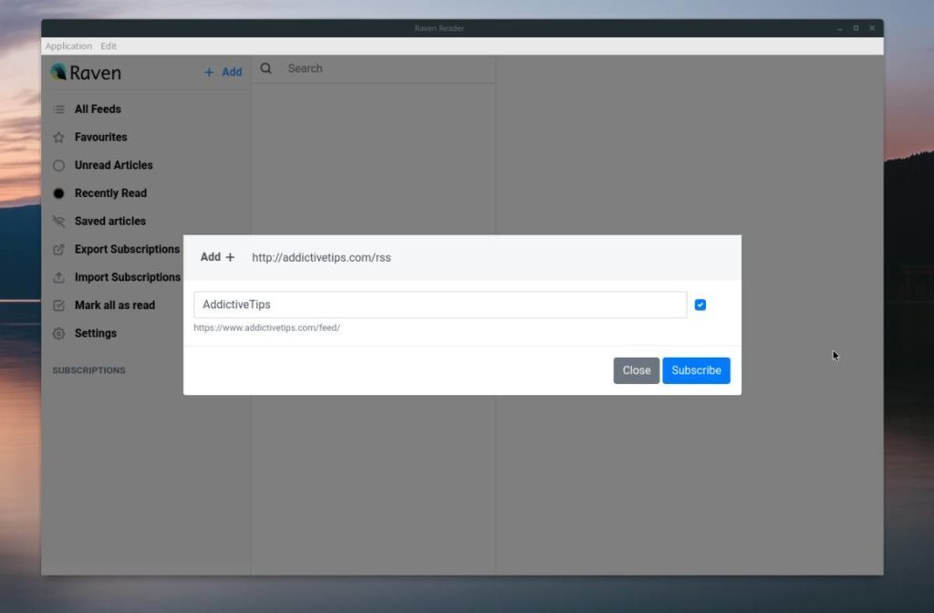 How to install Raven RSS Reader on Linux