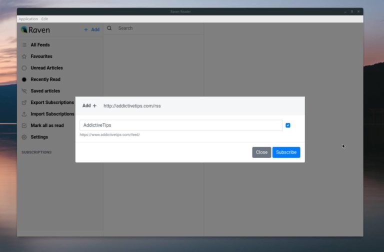 How to install Raven RSS Reader on Linux