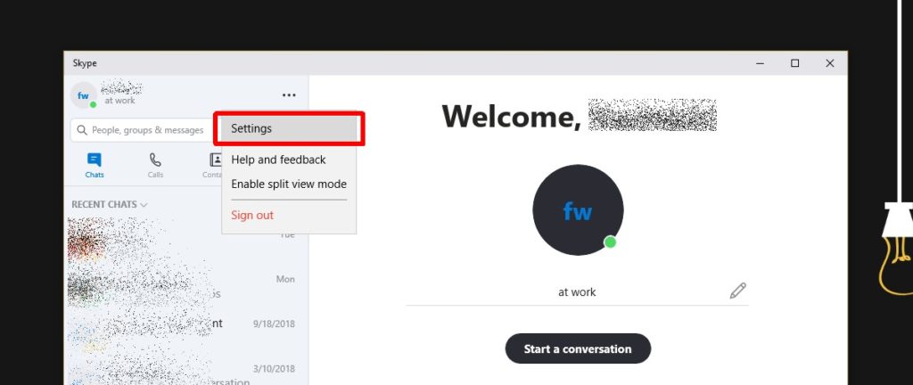 How to change the audio device in Skype on Windows 10