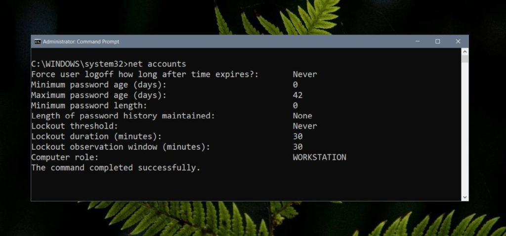 How to set Account lockout threshold on Windows 10 for local accounts