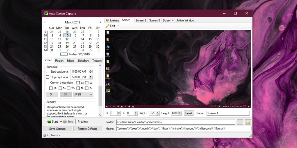 How to schedule screenshots on Windows 10