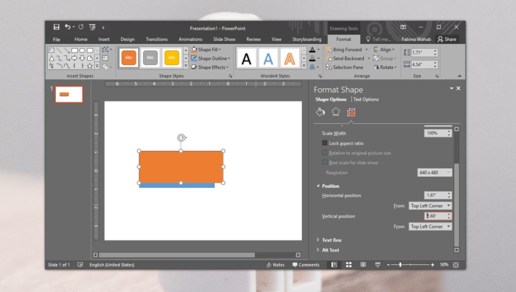 How to find and copy the exact position of objects in PowerPoint