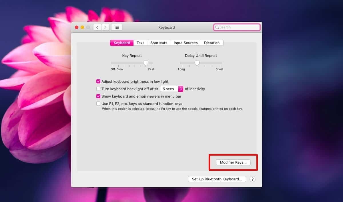 How to disable modifier keys on macOS