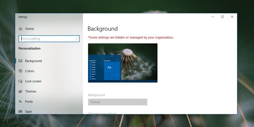 How to lock the desktop background on Windows 10