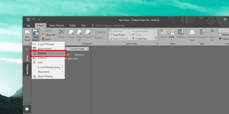 How to send meeting invitations in Outlook 2016