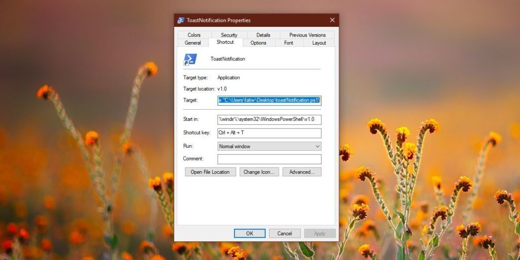 How to run PowerShell scripts with keyboard shortcuts on Windows 10