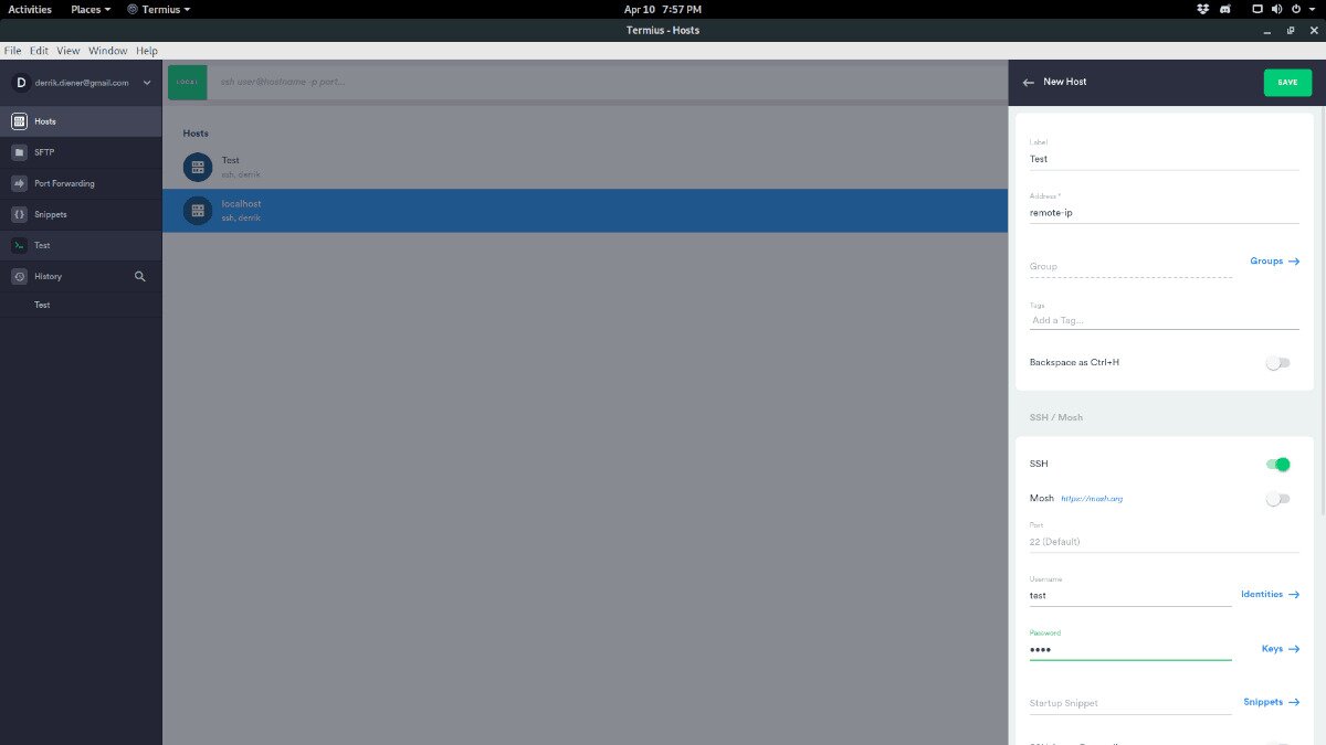 How to install and use Termius client on Linux