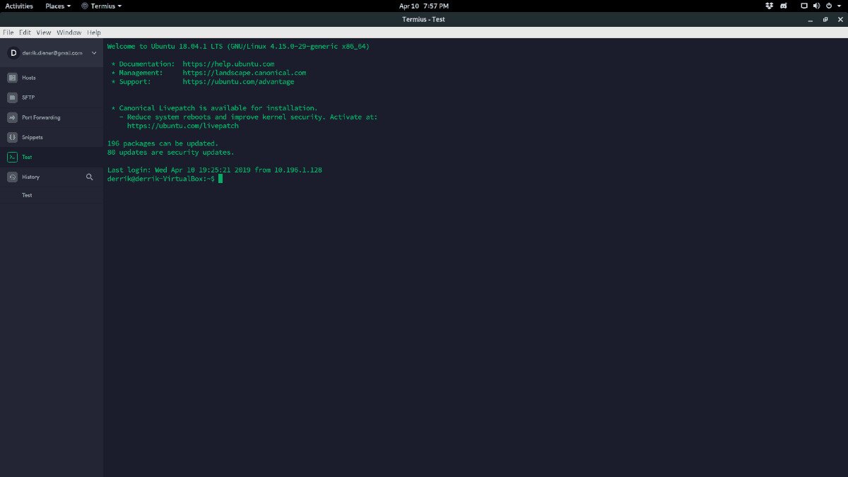 How to install and use Termius client on Linux