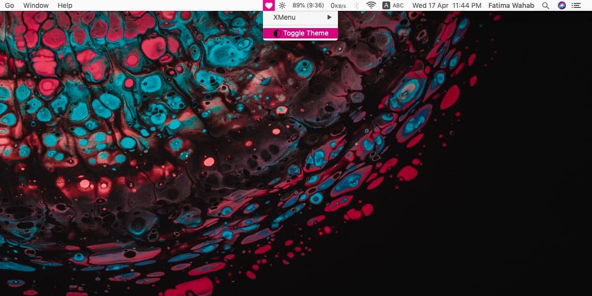 How to add a dark/light theme toggle to the menu bar on macOS