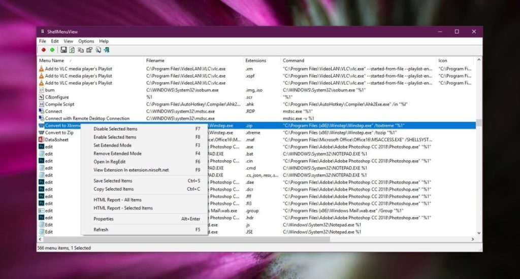 How to identify context menu items on Windows 10
