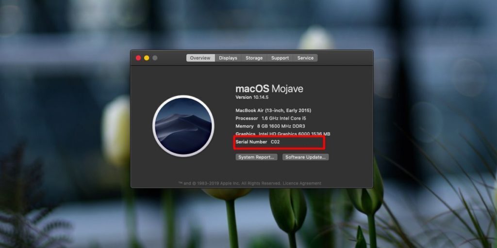 How to find the Mac serial number via macOS