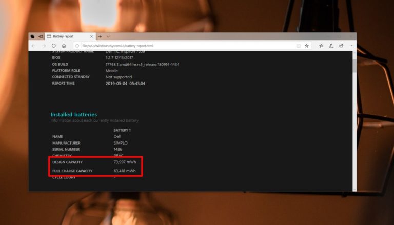 How to check battery capacity on Windows 10