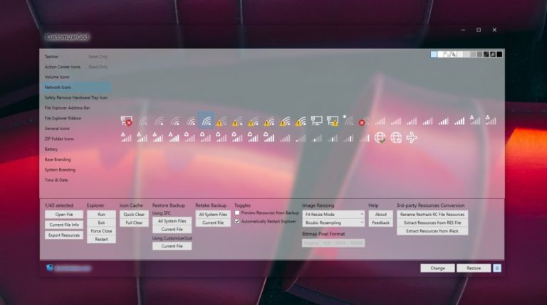 How to change system icons on Windows 10