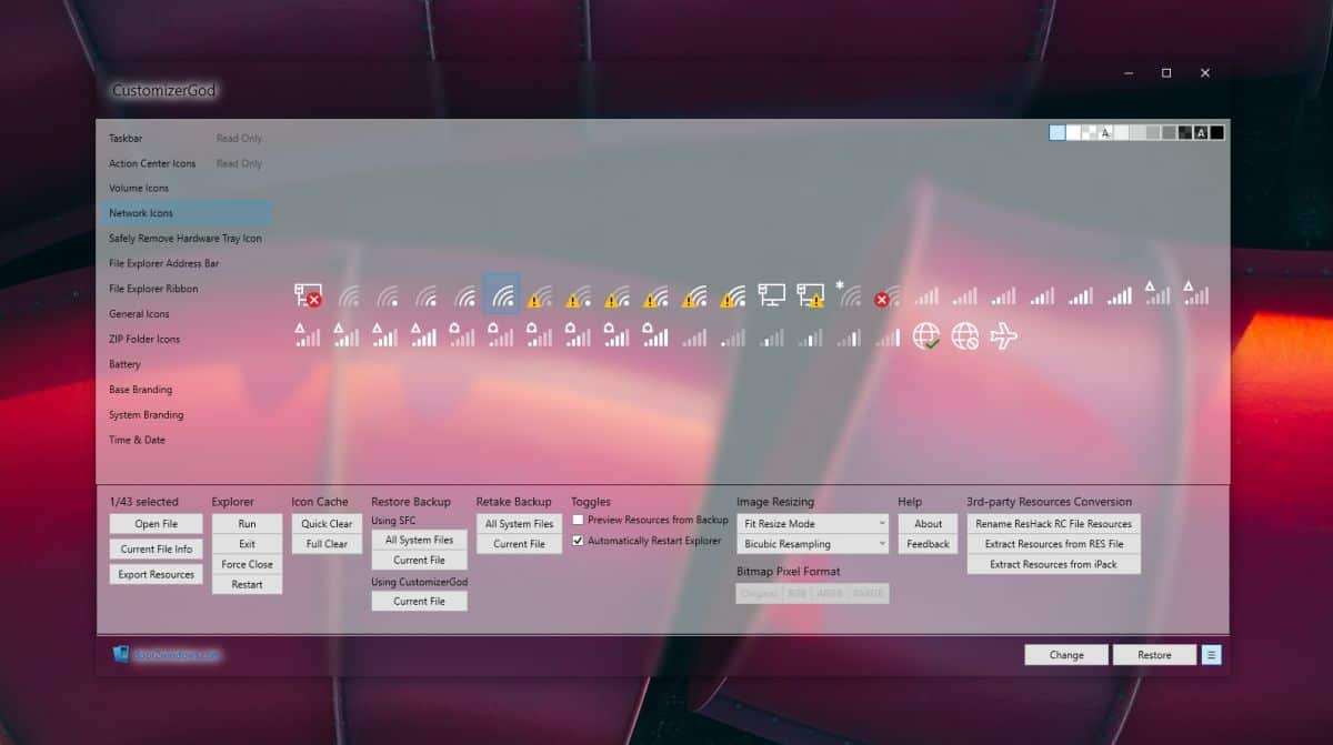 How to change system icons on Windows 10