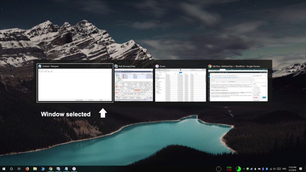 How to close a window from the task view on Windows 10