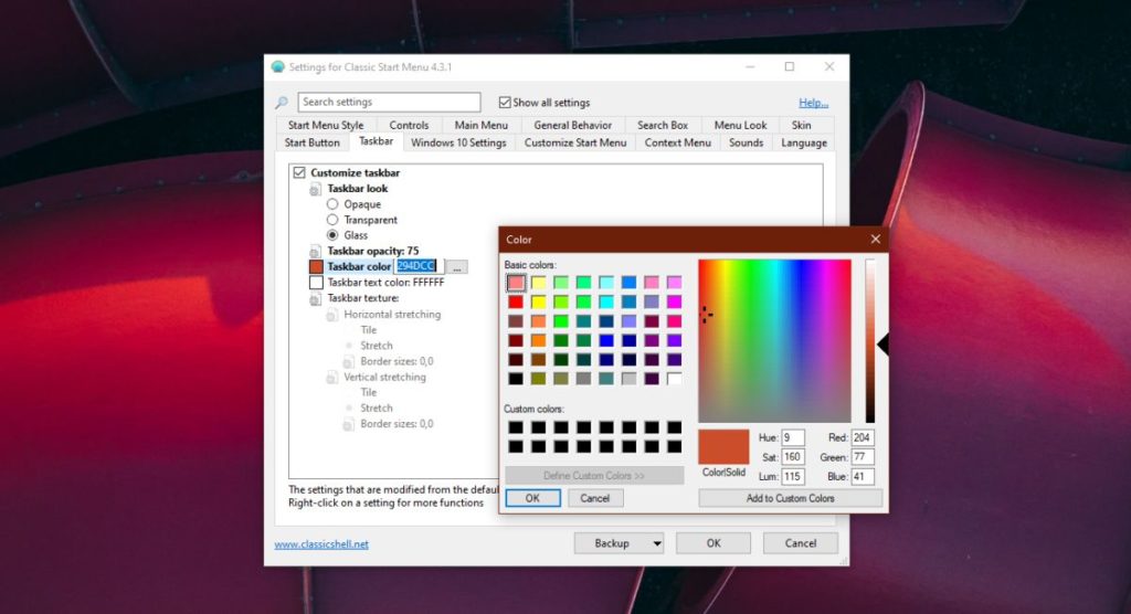 How to get taskbar color with the Light theme on Windows 10 1903