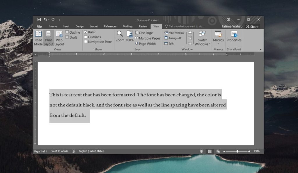 How to view text formatting details in Microsoft Word