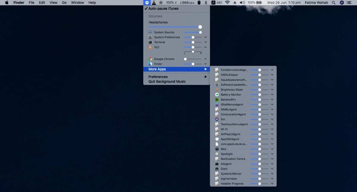How to set app specific volume on macOS