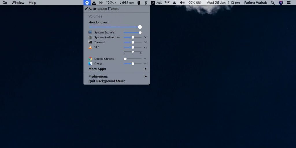 How to set app specific volume on macOS