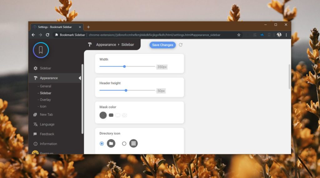 How to access Chrome bookmarks from a side panel