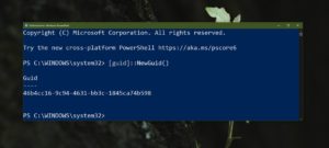 How to generate a GUID with PowerShell on Windows 10