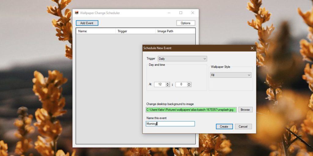 How to schedule wallpaper change on Windows 10