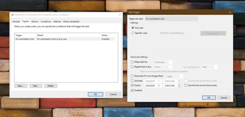 How to automatically disable a scheduled task on Windows 10