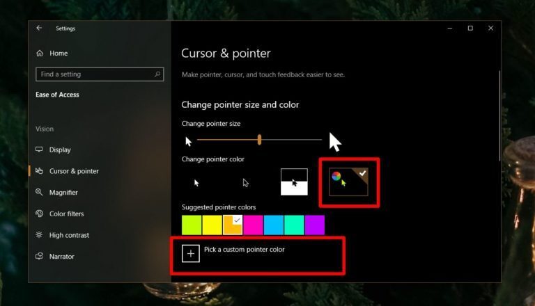 How to set accent color to cursor color on Windows 10