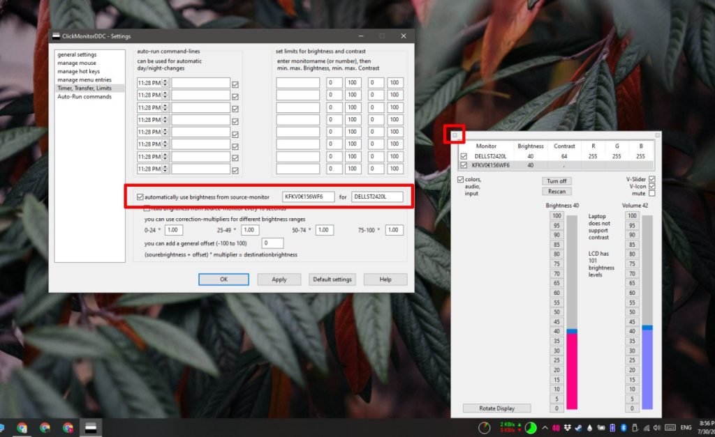 How to sync brightness across multiple displays on Windows 10