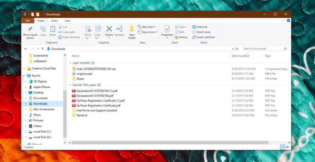 How to fix the Downloads folder layout on Windows 10 1903