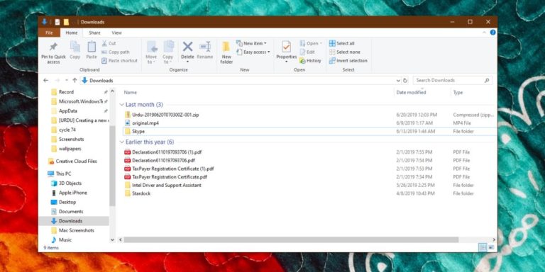 How to fix the Downloads folder layout on Windows 10 1903