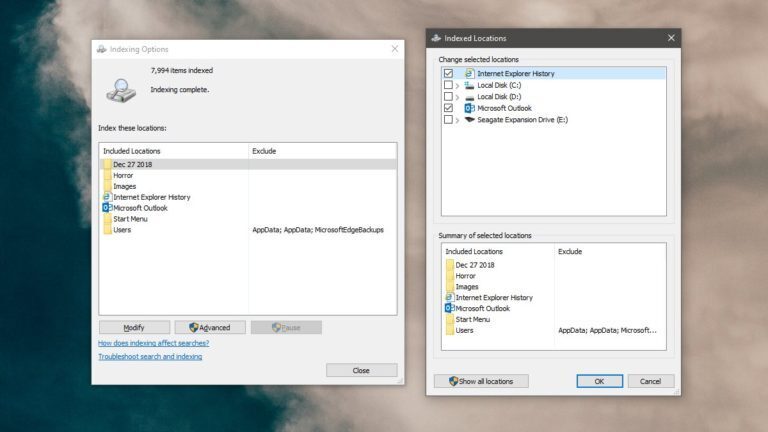 How to search other drives from Windows search on Windows 10