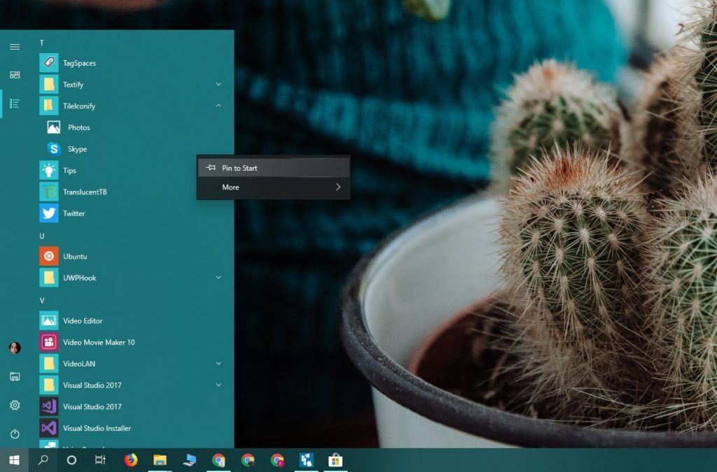 How to match app tile color with Start Menu on Windows 10