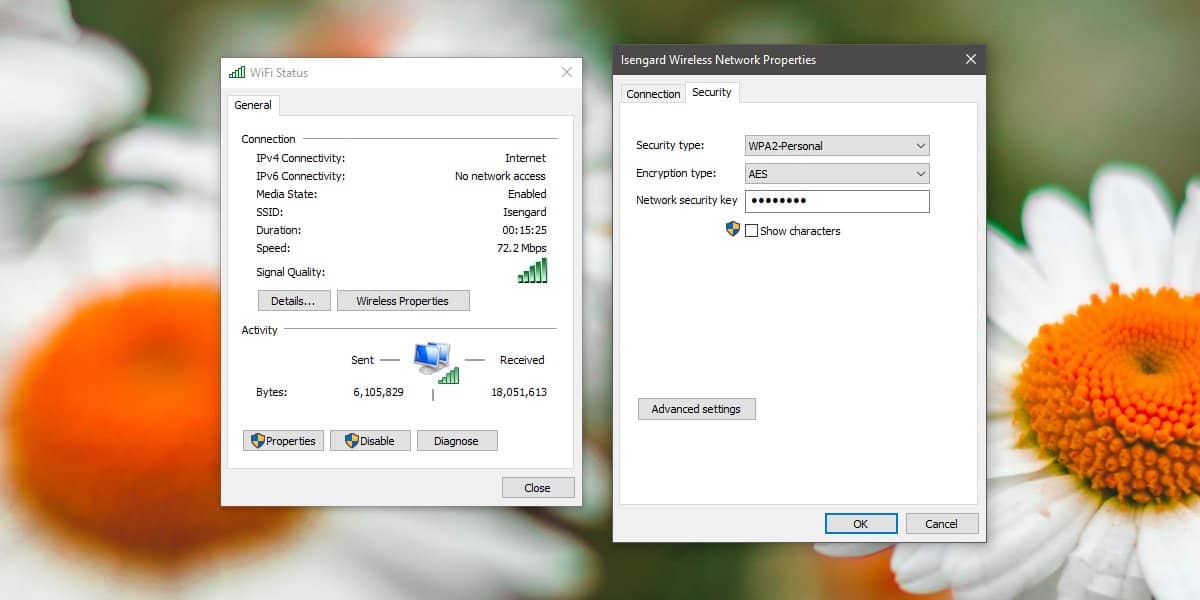 How to check WiFi network security type on Windows 10