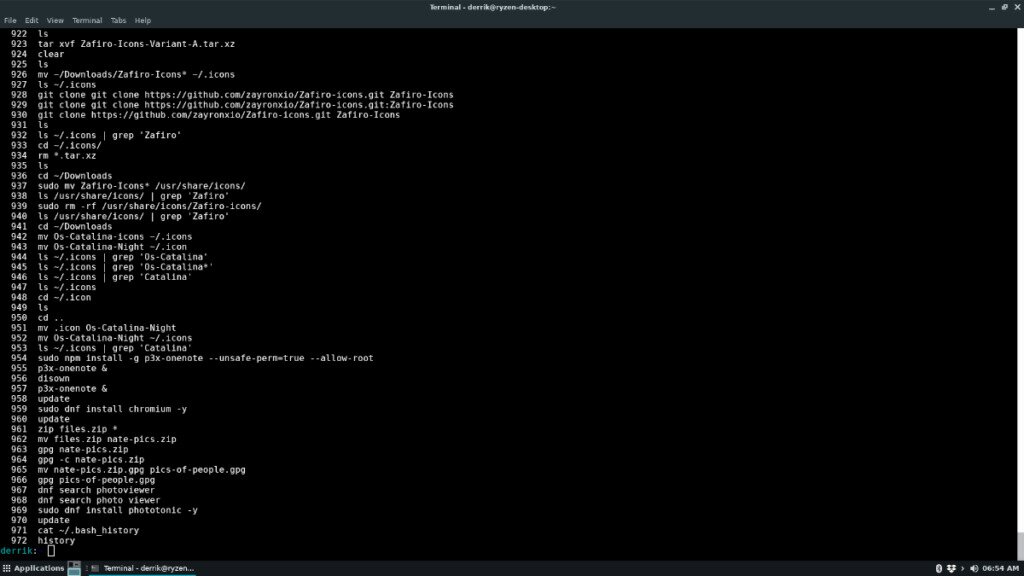 How to back up Linux terminal history